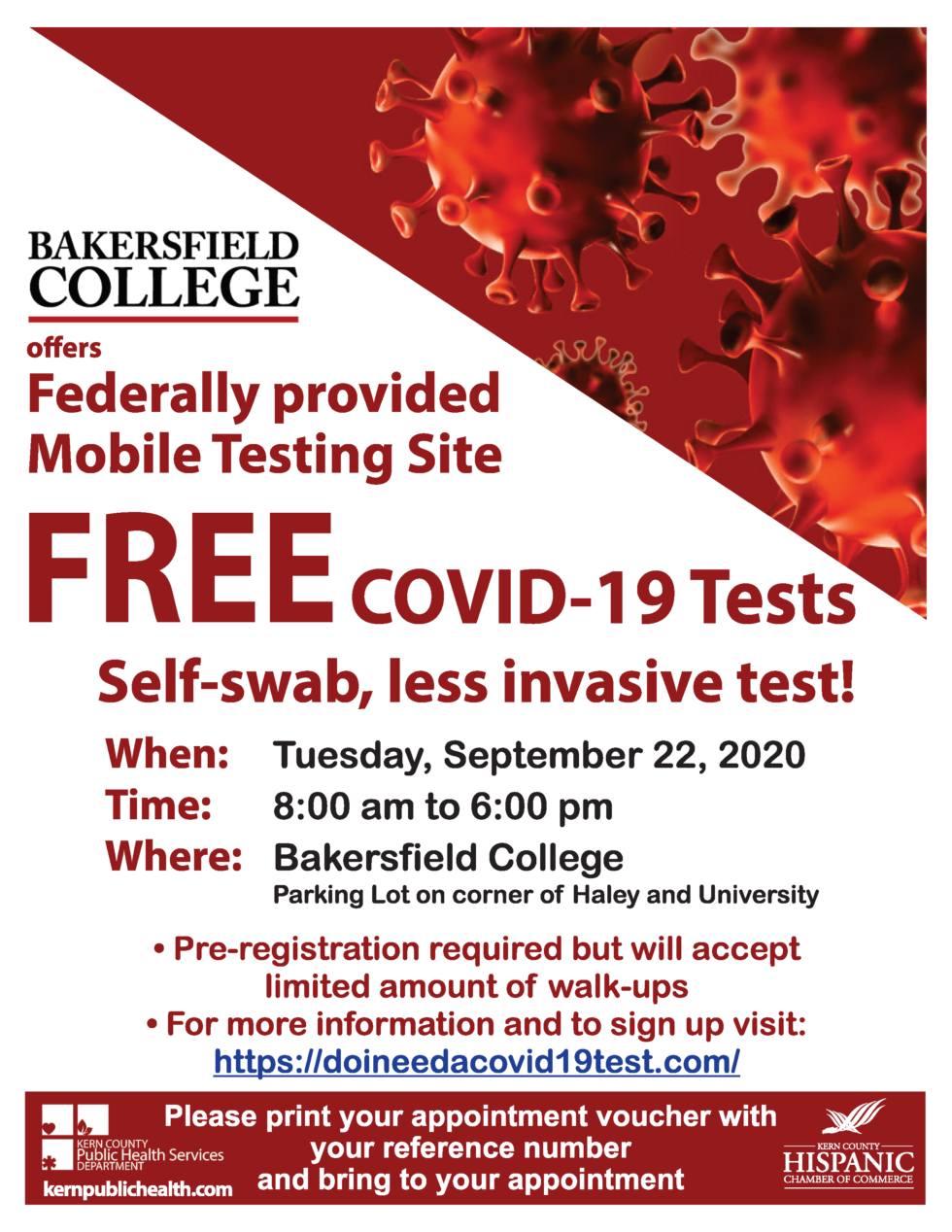 Free COVID-19 Testing | Kern County Hispanic Chamber of Commerce